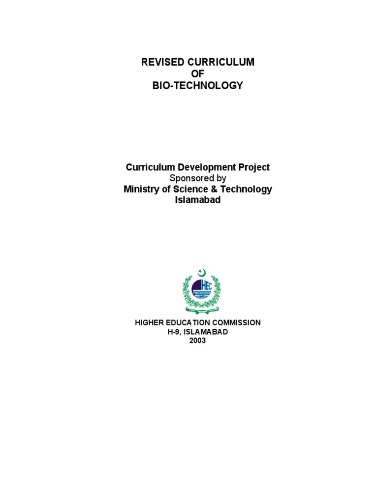 HEC Revised Biotech Syllabus | PDF | Metabolism | Proteins