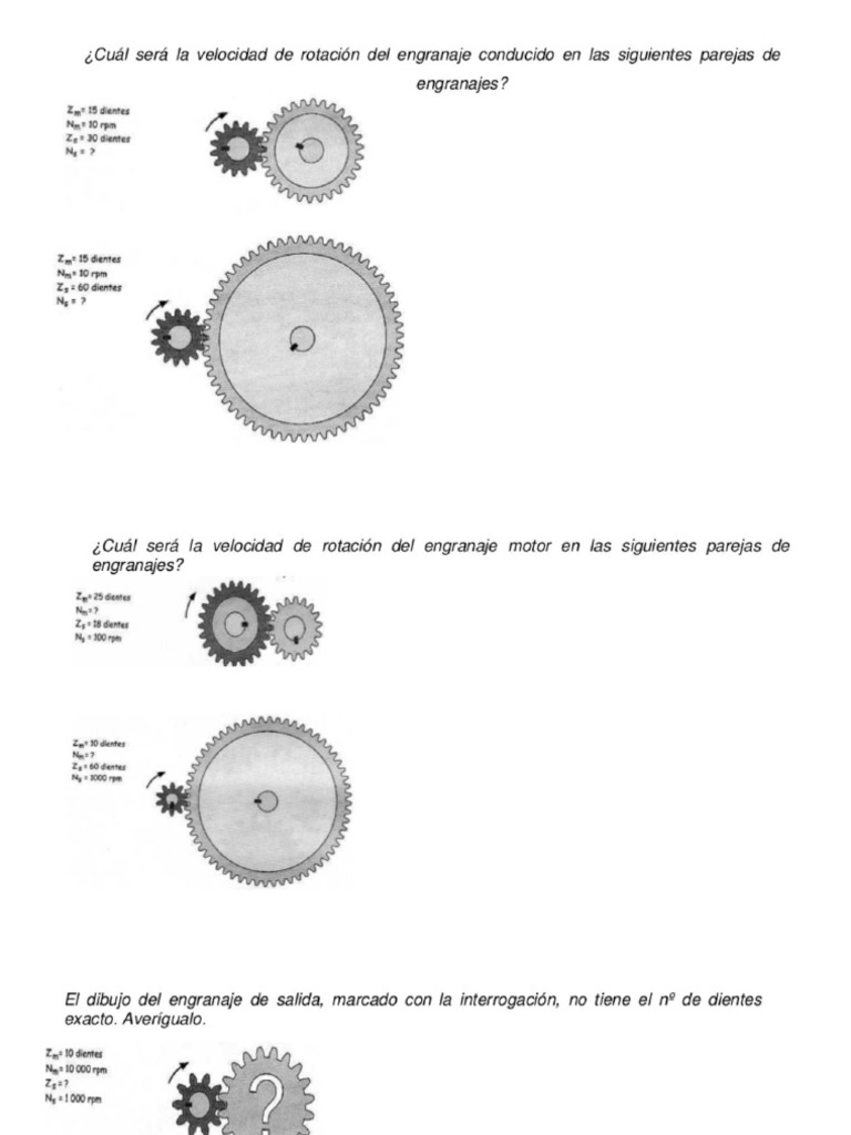 Ejercicios Engranes | PDF