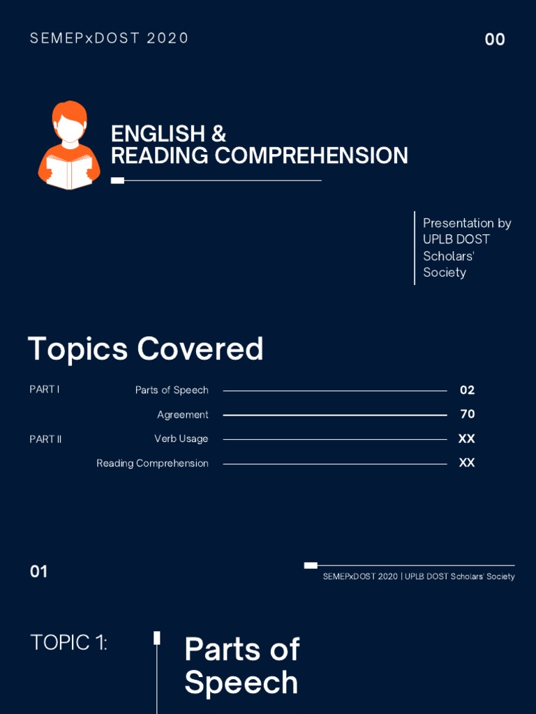 English & Reading Comprehension: A Comprehensive Guide to Parts of ...