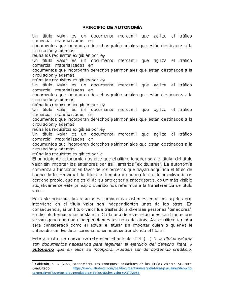 Principio de Autonomía | PDF | Cheque | Justicia