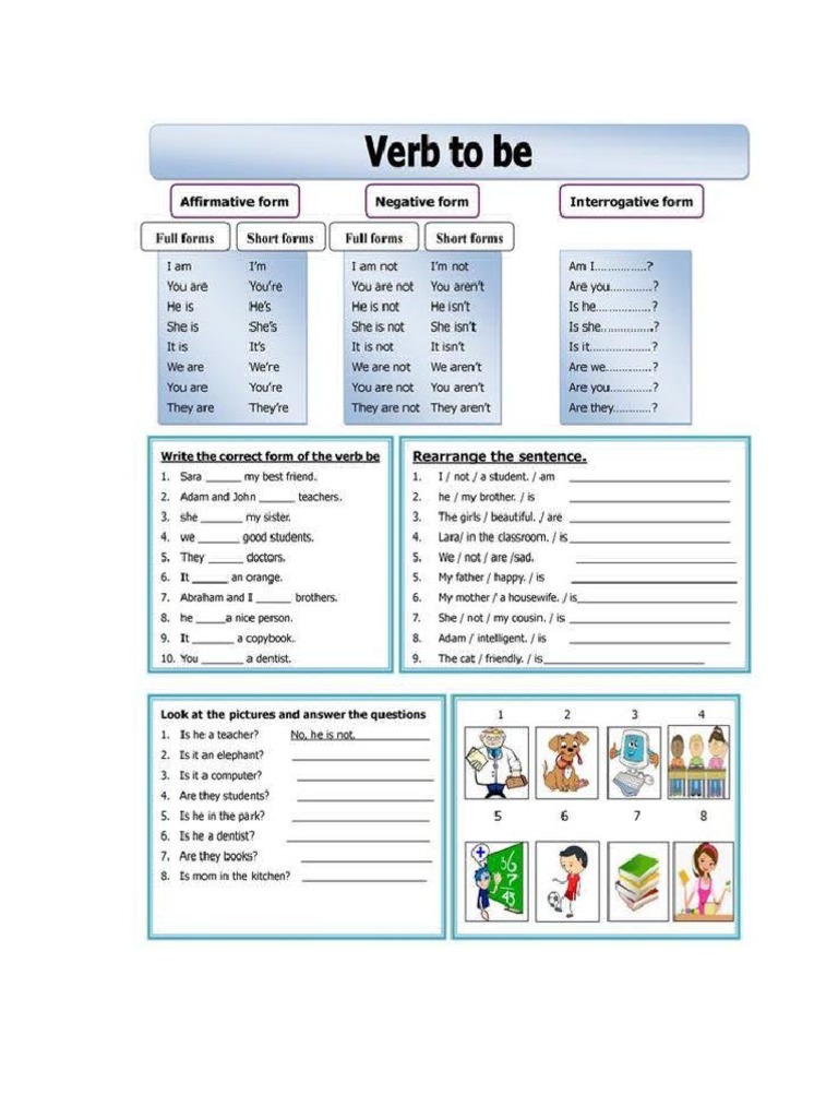 Verb To Be Activity | PDF