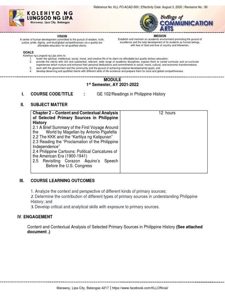 DOCUMENT Reference No: KLL-FO-ACAD-000 | Effectivity Date: August 3 ...