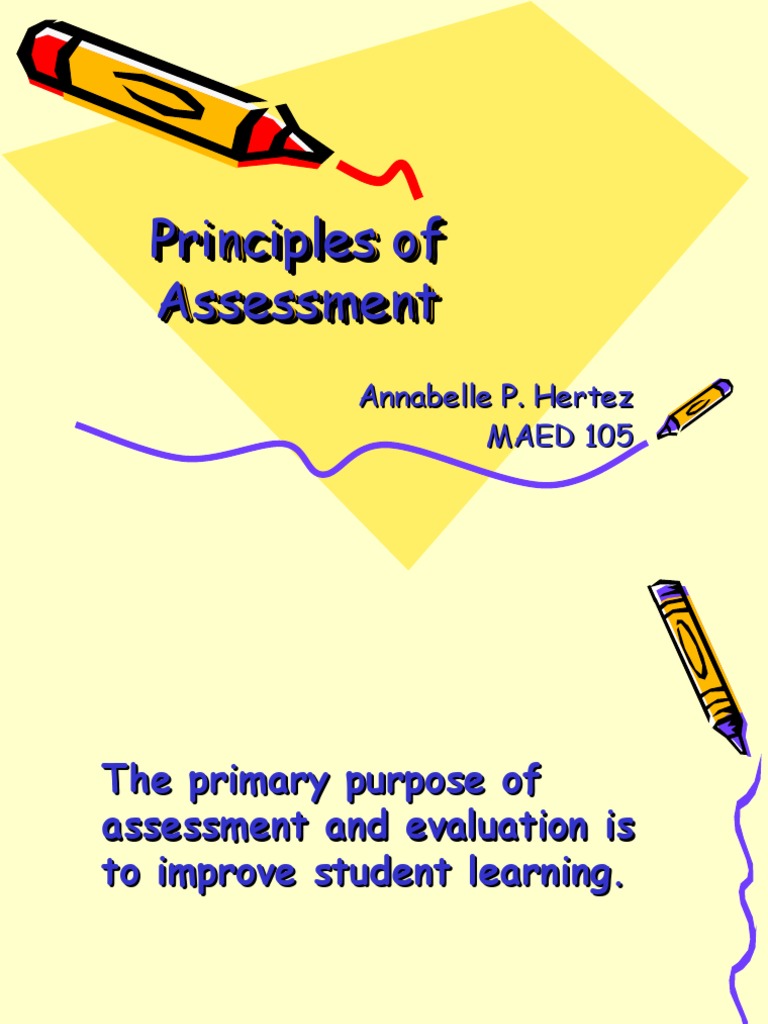 Principle of Assessment | PDF | Educational Assessment | Teachers