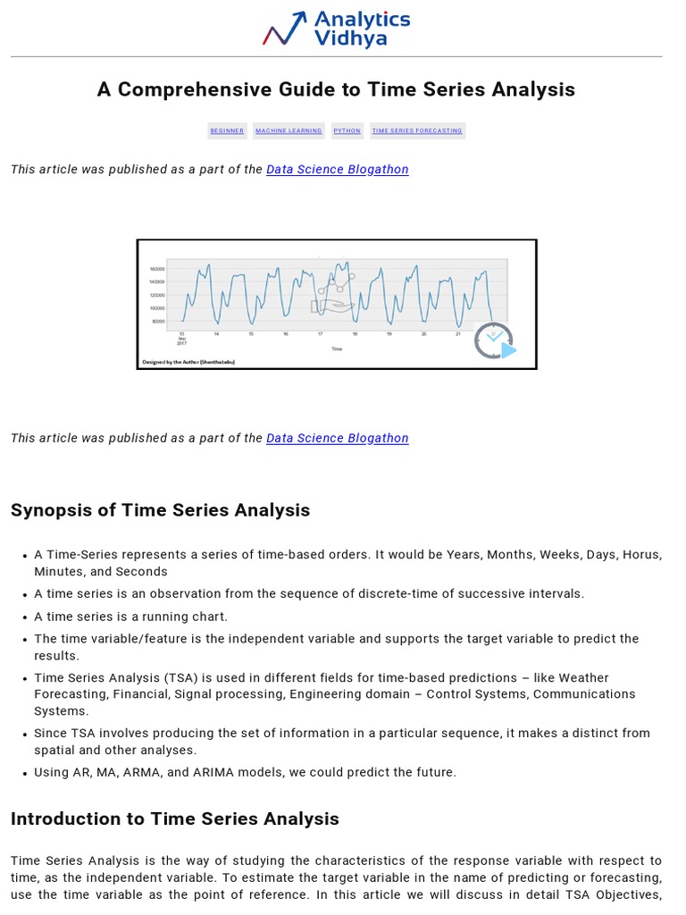 A Comprehensive Guide To Time Series Analysis | Download Free PDF ...