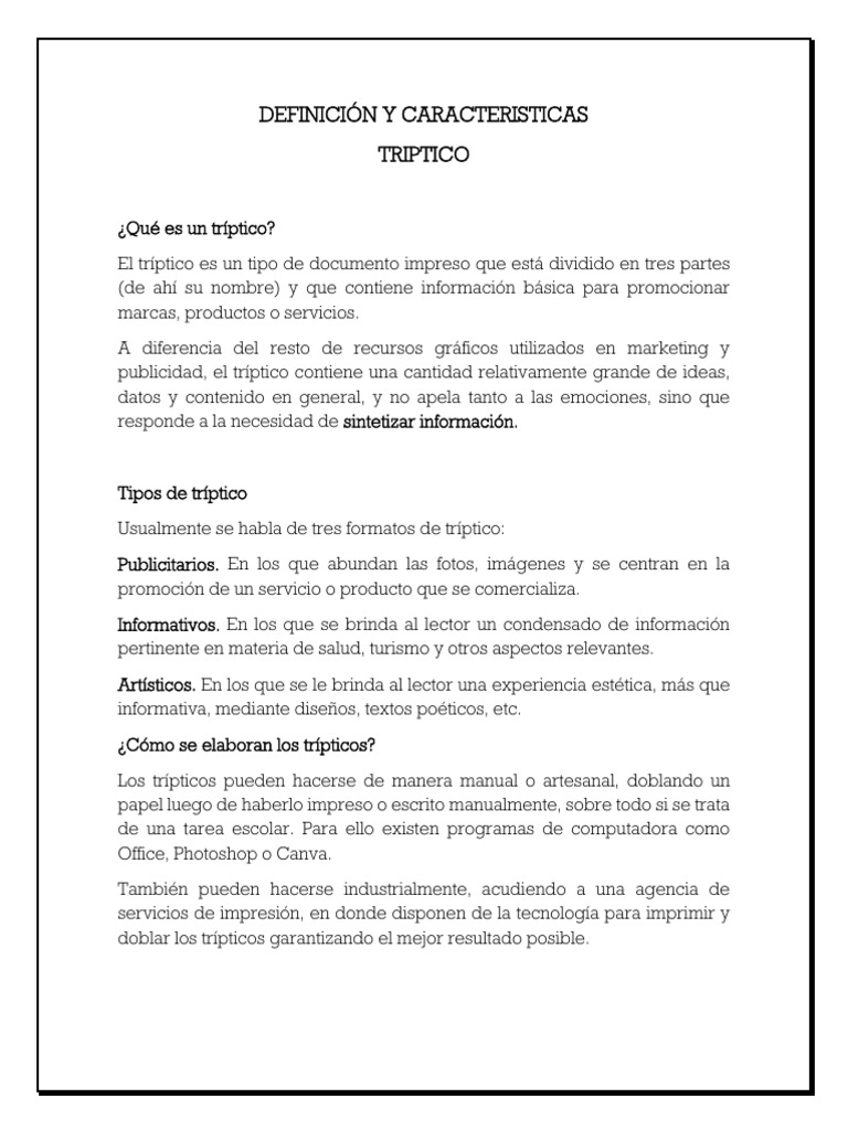 Definición, características y consejos para la elaboración de trípticos ...