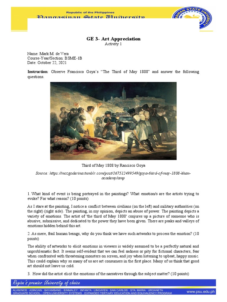Art Appreciation Activity 1 | PDF