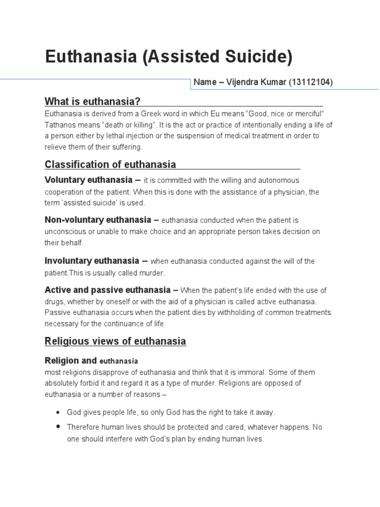 Euthanasia | PDF | Applied Ethics