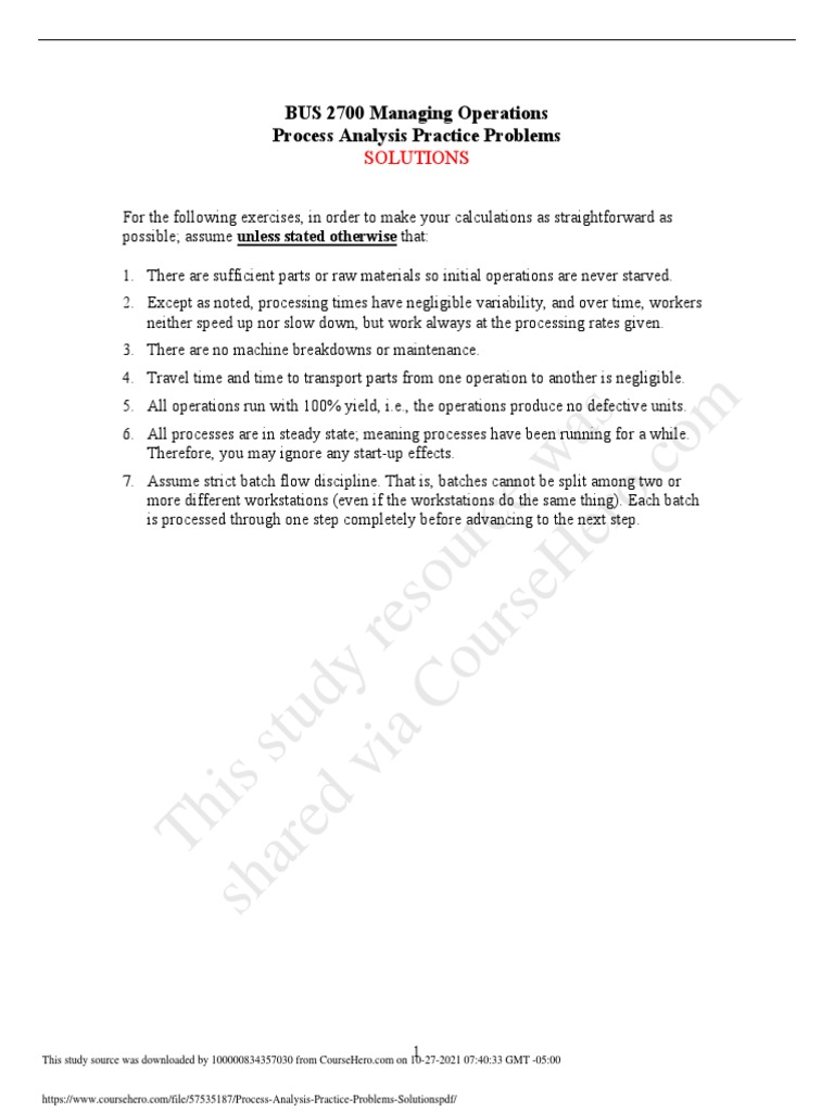 This Study Resource Was: BUS 2700 Managing Operations Process Analysis ...