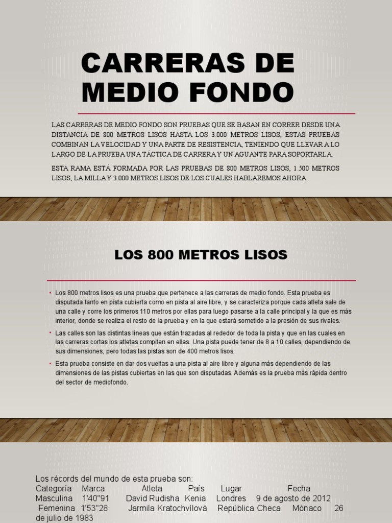 Carreras de Medio Fondo | PDF | Deporte del atletismo | Aficiones