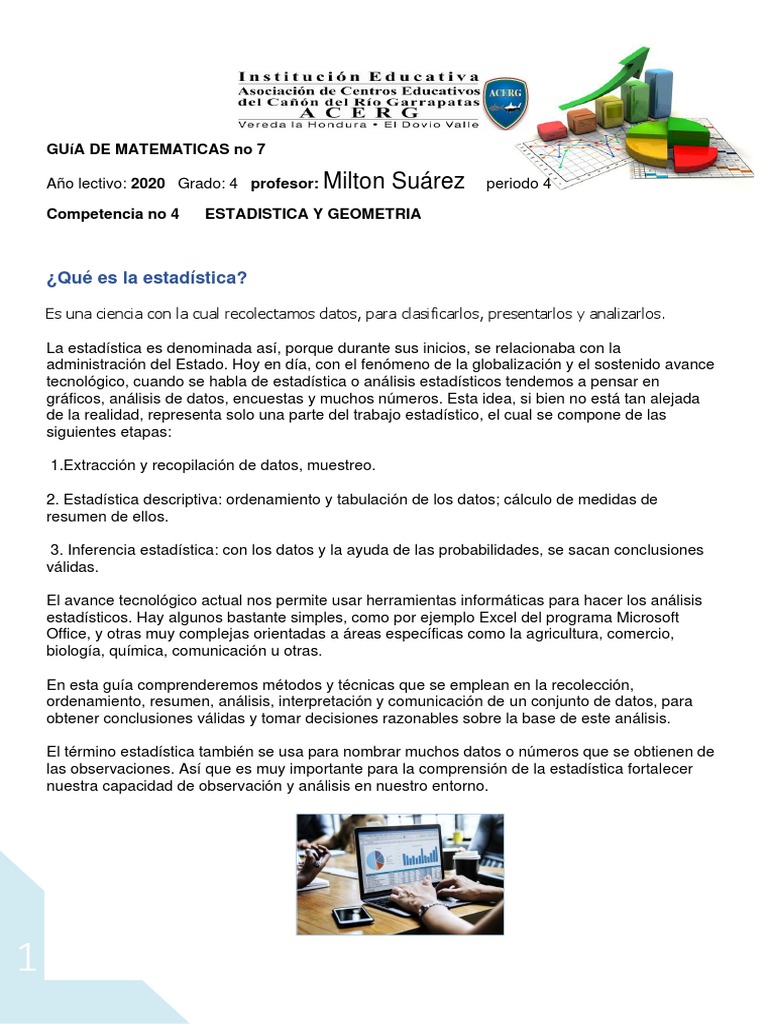 GUíA No 7 Matematicas Periodo 4 Grado 4 | PDF | Estadísticas | Muestreo ...