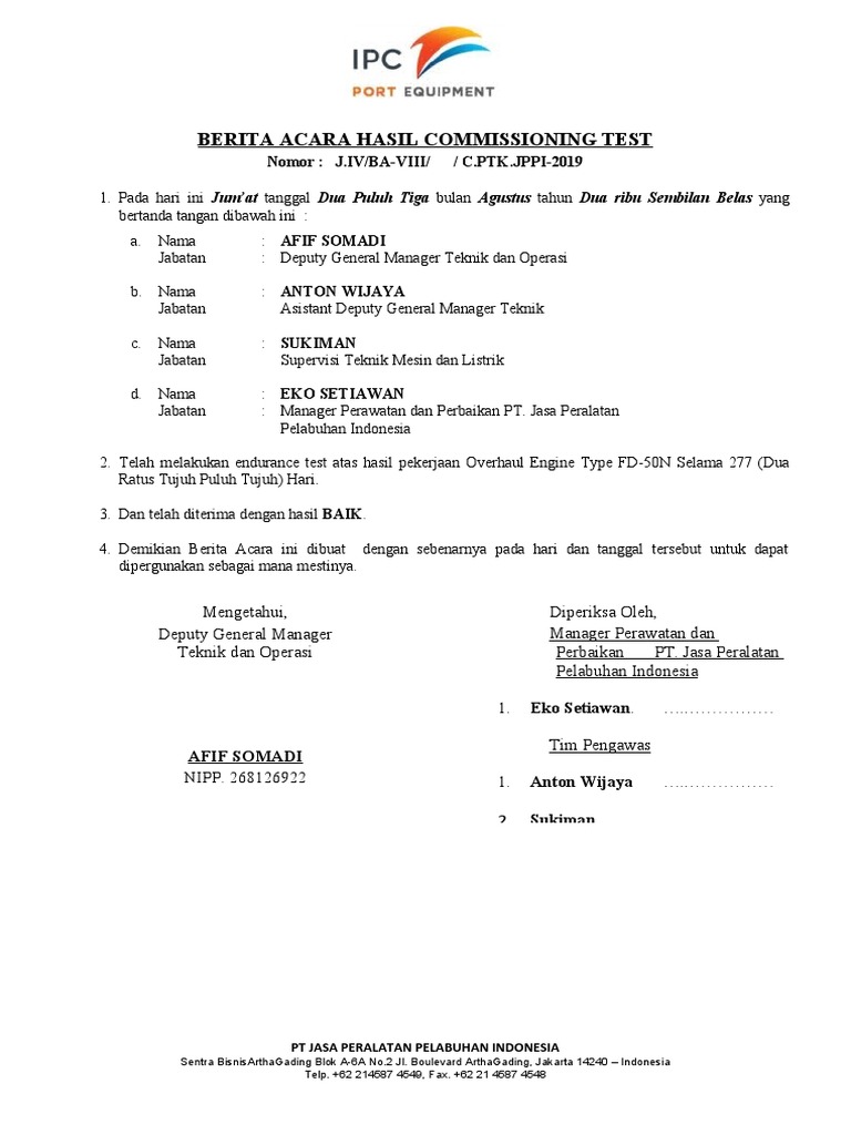 BA Commissioning Test | PDF