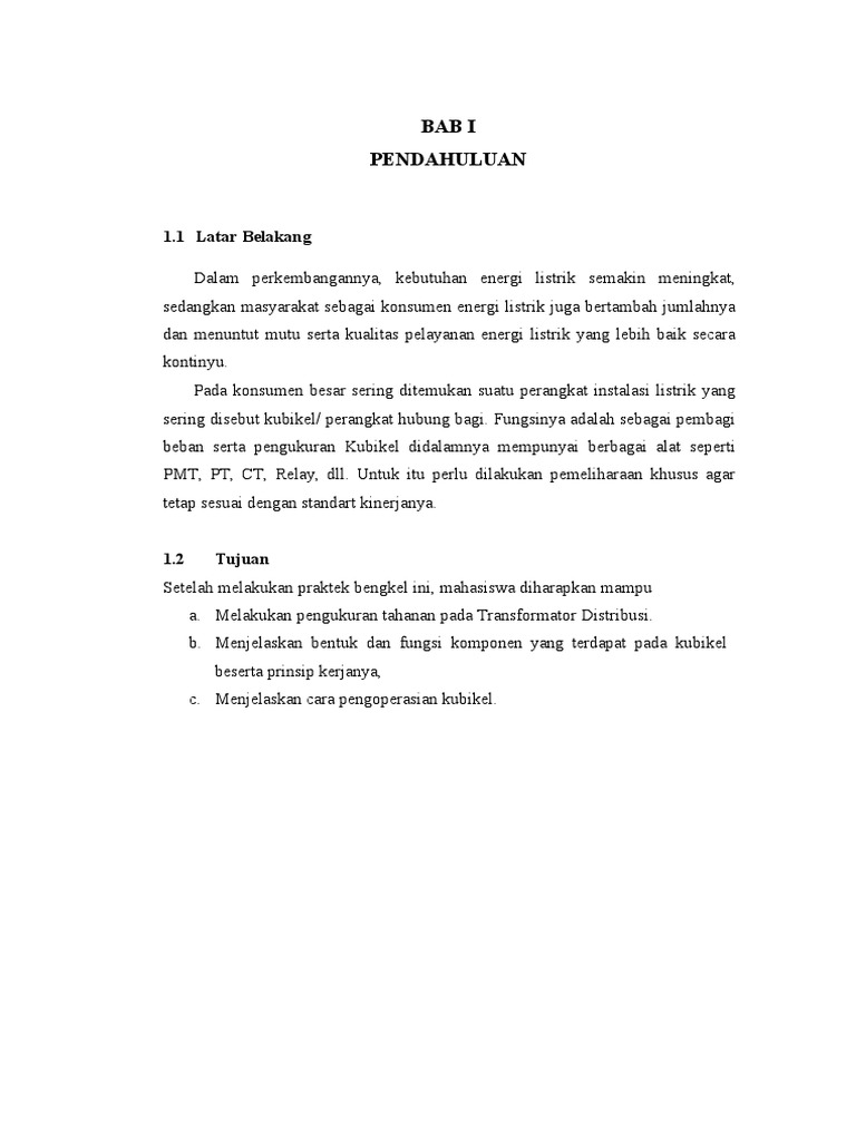 Fungsi dan Komponen Kubikel Listrik | PDF