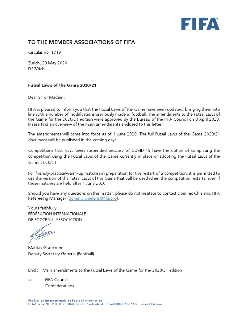 Futsal Laws of the Game 2020/21 Update | PDF | Finance & Money ...