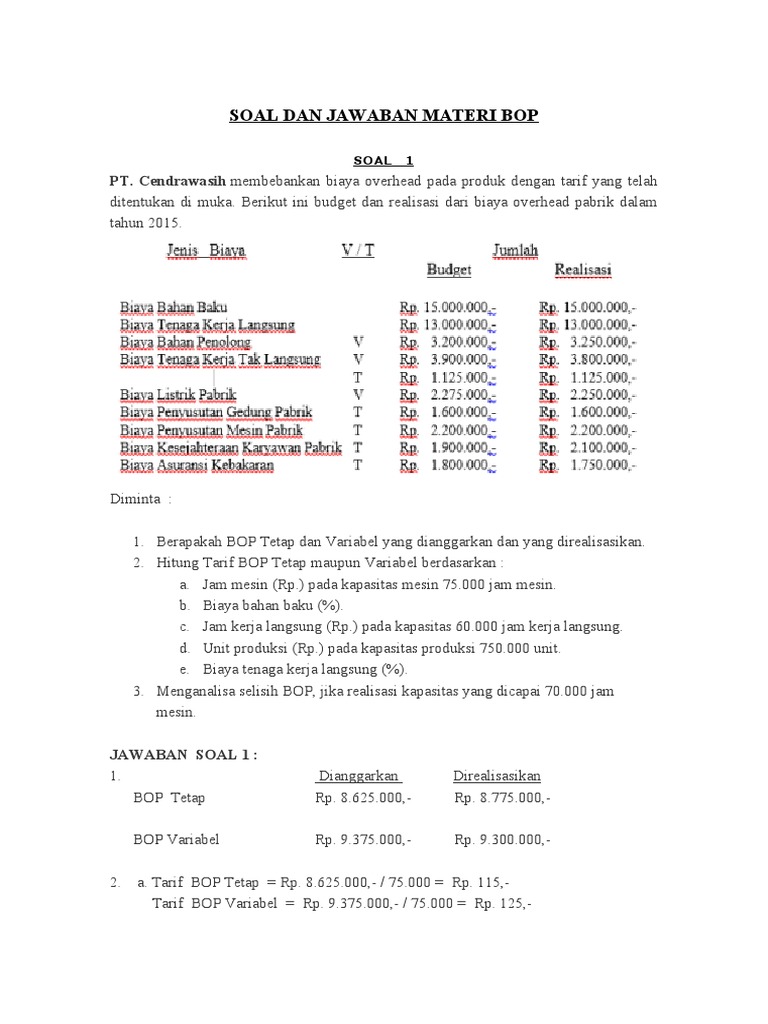 Soal Bop Tunggal | PDF