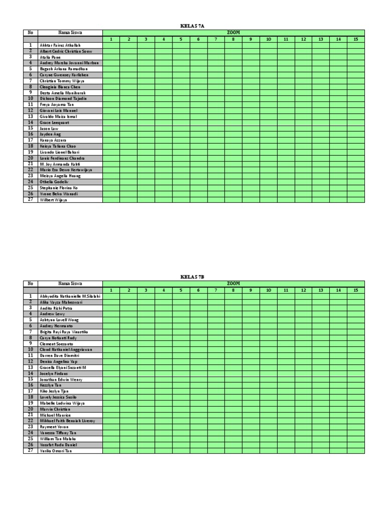 Jadwal Zoom 7a - 7i | PDF