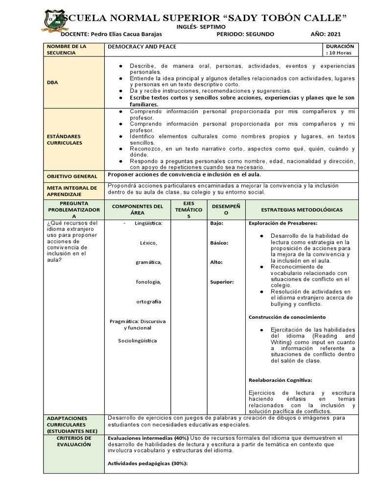 Formato Plan Aula | Descargar gratis PDF | Salón de clases | Maestros