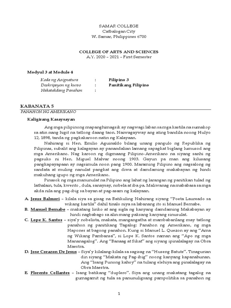 FILIPINO 3 - Prefinals & Finals (Module 3 & 4) | PDF