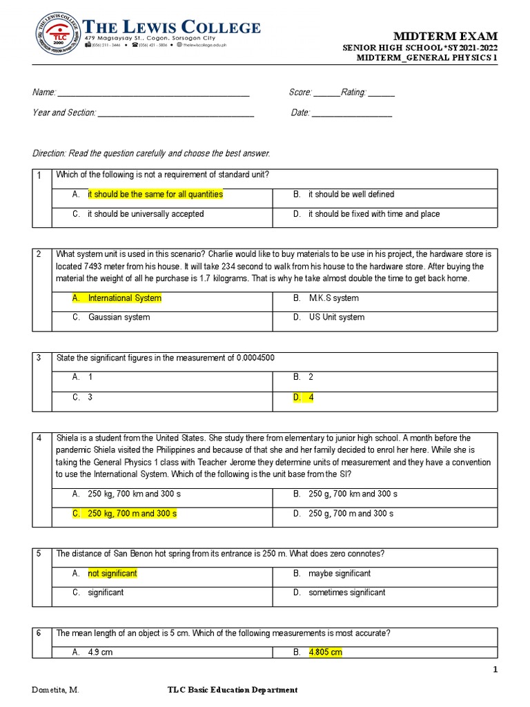 Exam021 MIdterm Gen - Phy1 | PDF | Euclidean Vector | Velocity