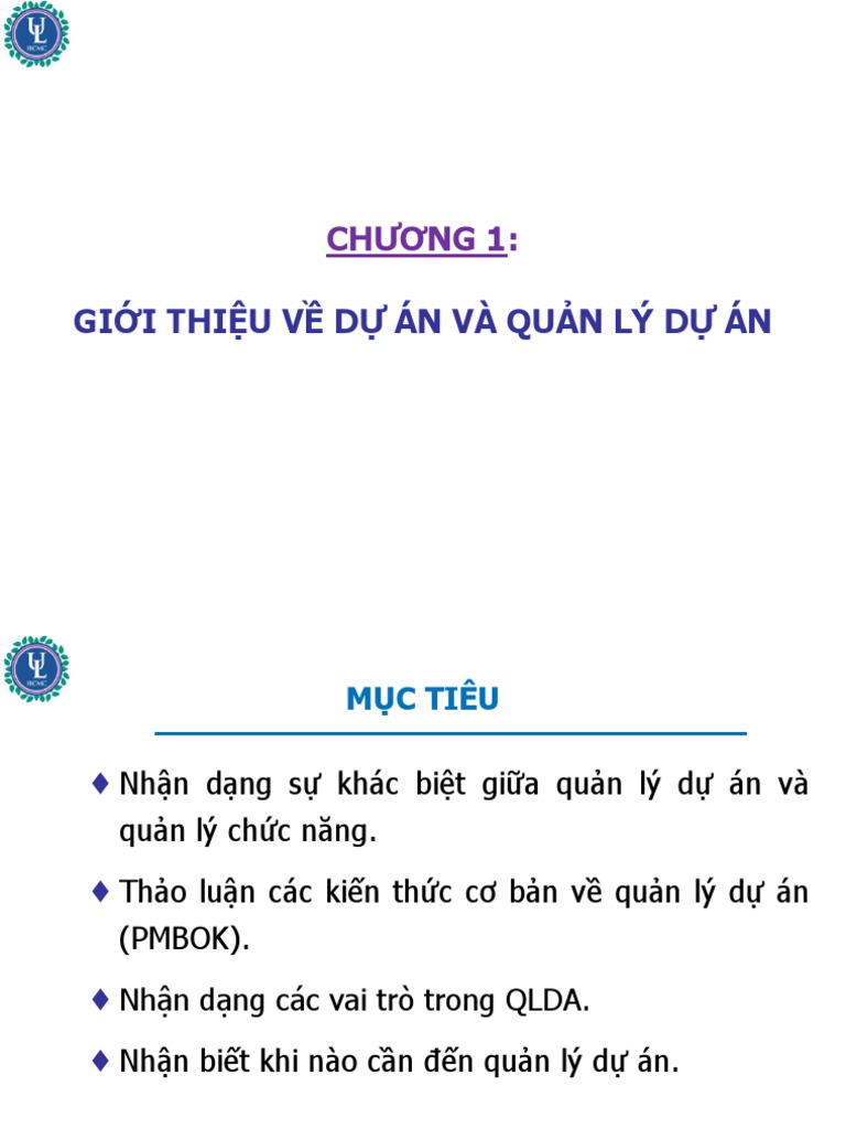 (SLIDE - QTDA) - Chương 1. Giới thiệu về Dự án và Quản lý dự án | PDF