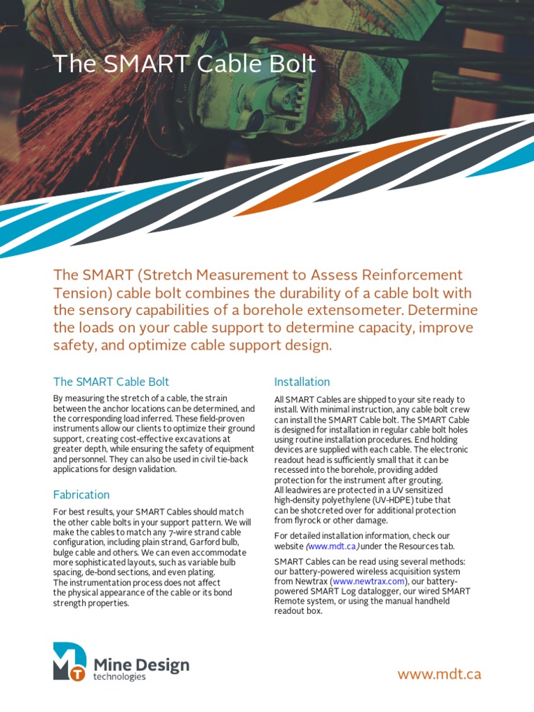 The SMART Cable Bolt Installation | PDF | Instrumentation | Data Analysis
