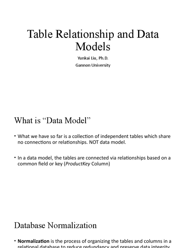 Chap2 - Table Relationship and Data Models | PDF | Relational Database ...