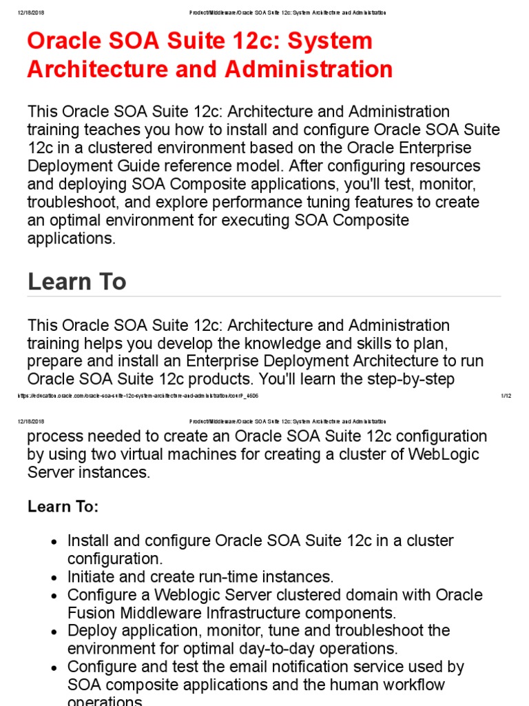 Product Middleware Oracle Soa Suite 12c System Architecture And Administration Pdf