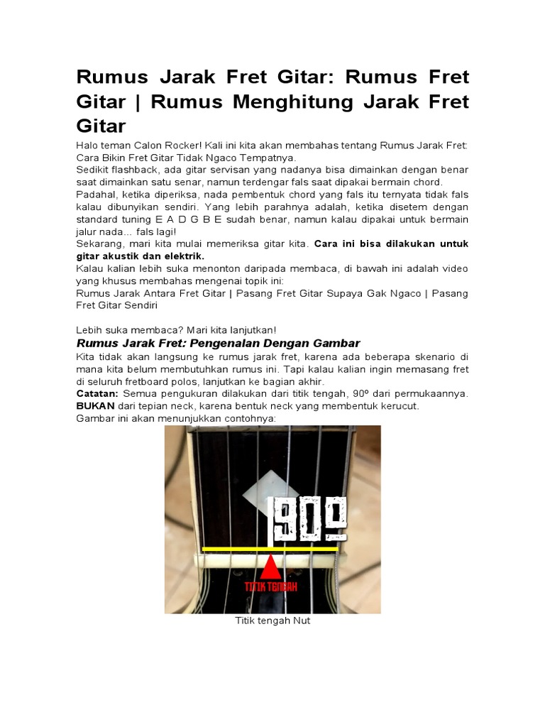 Rumus Jarak Fret Gitar | PDF
