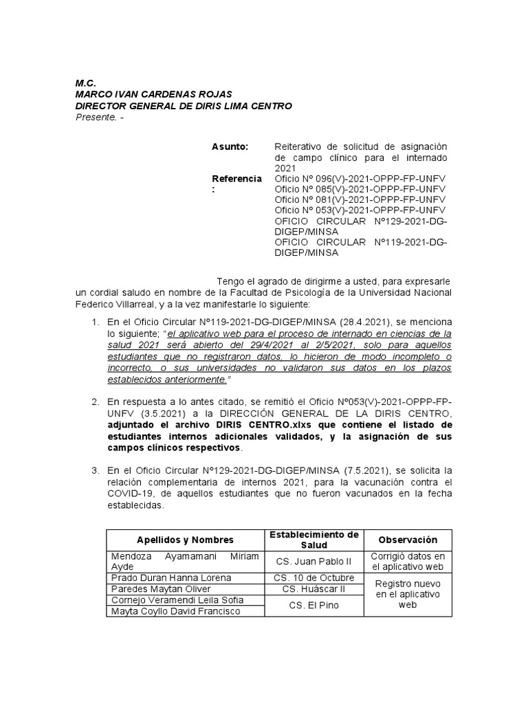 Documento para Diris Lima Centro | PDF