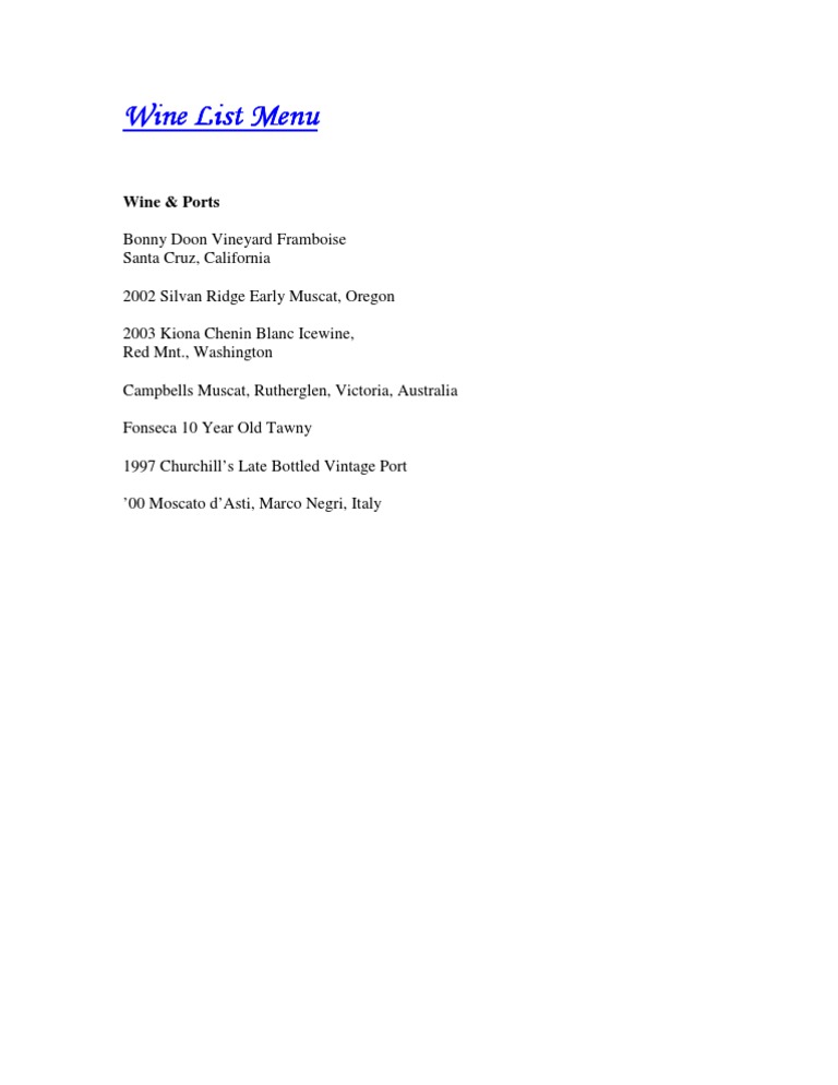 Bonny Doon Framboise Wine Listing | PDF
