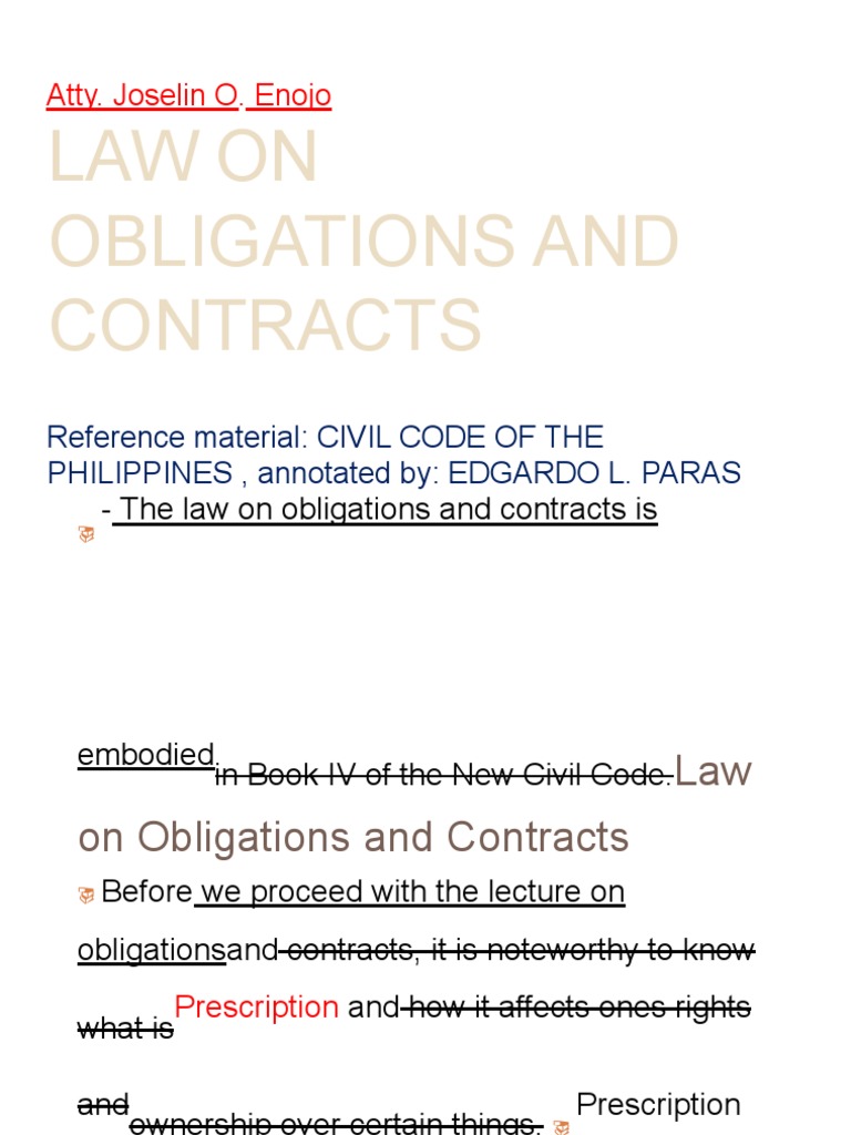 Introduction To ObliCon | PDF | Law Of Obligations | Government