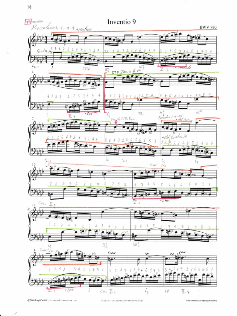 Bach Invention No. 9 in F Minor Analysis | PDF