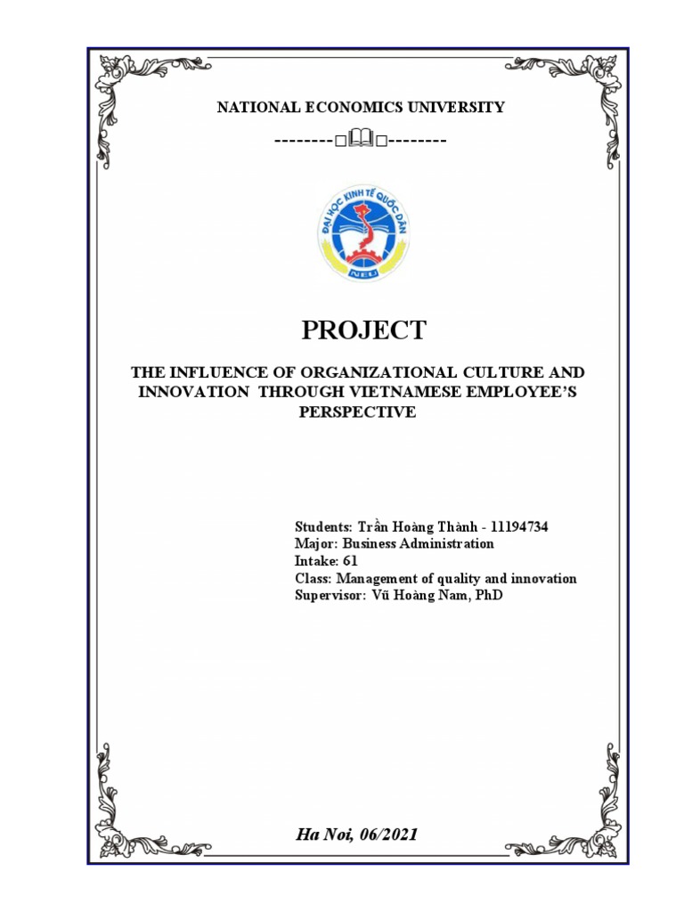 Đề Án HDDA | PDF | Innovation | Organizational Culture