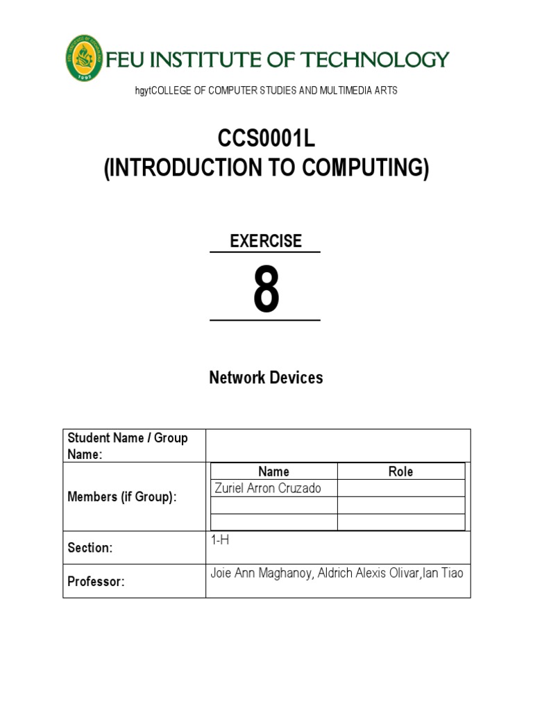 CCS0001L (Introduction To Computing) : Exercise | Download Free PDF ...
