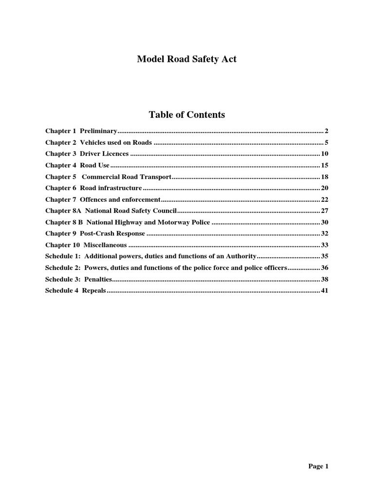 Model Road Safety Act 2020 Overview | PDF | Driver's License | Transport