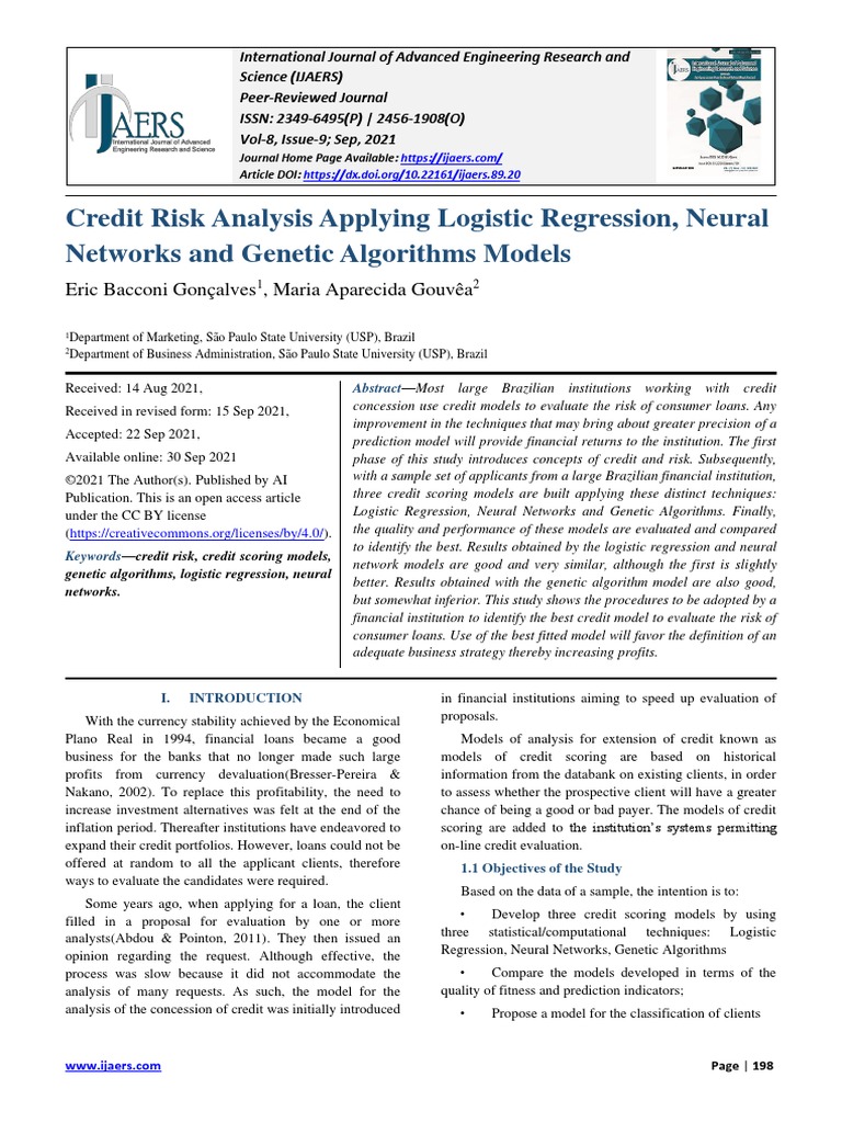 Credit Risk Analysis Applying Logistic Regression, Neural Networks and ...