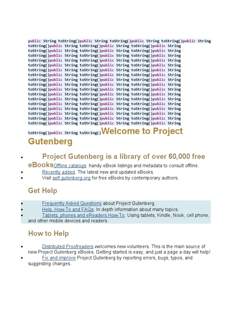 Welcome To Project Gutenberg 9879t7859089 | PDF | Project Gutenberg | E ...