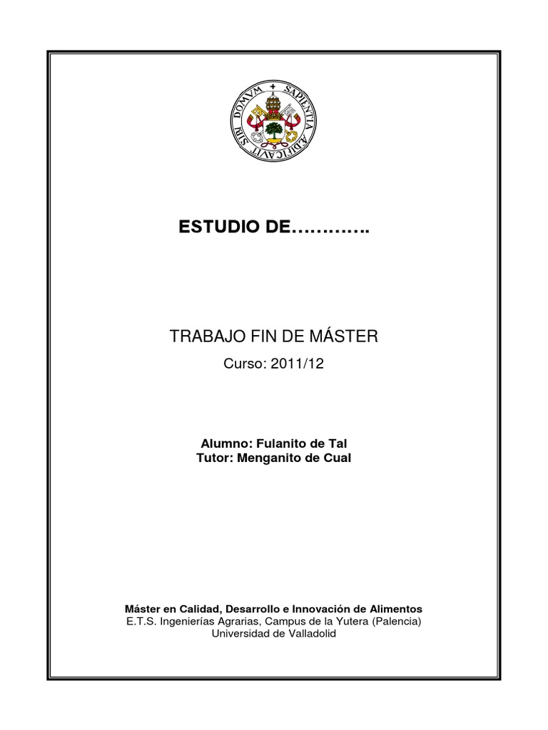 Ejemplo Portada-Memoria TFM | PDF