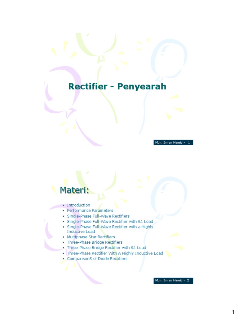 Rectifier - Penyearah: Materi | PDF | Rectifier | Electronics