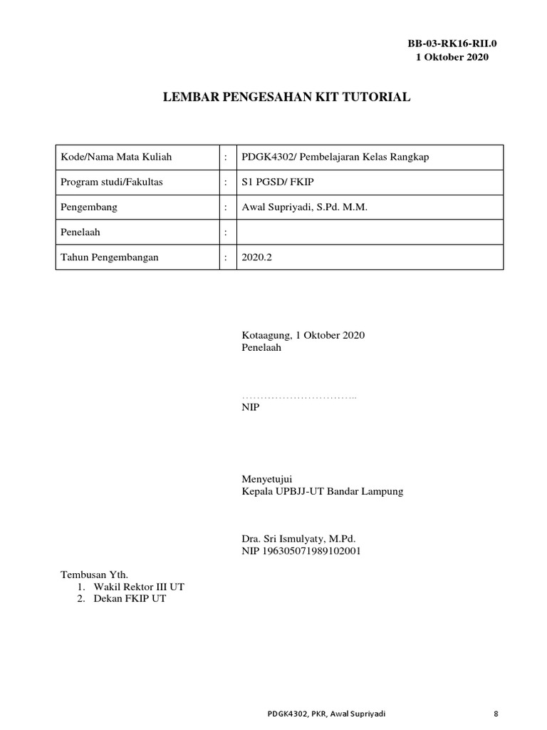Satuan Acara Tutorial | PDF Satuan Acara Tutorial | PDF