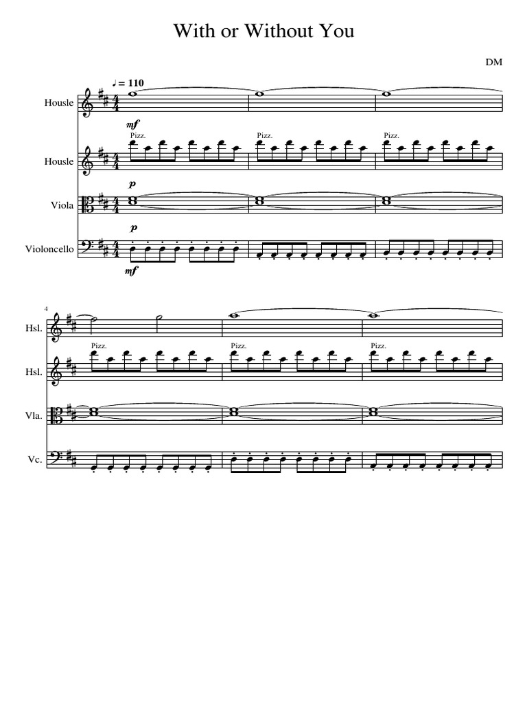 With or Without You: Pizz. Pizz. Pizz | PDF | String Instruments ...