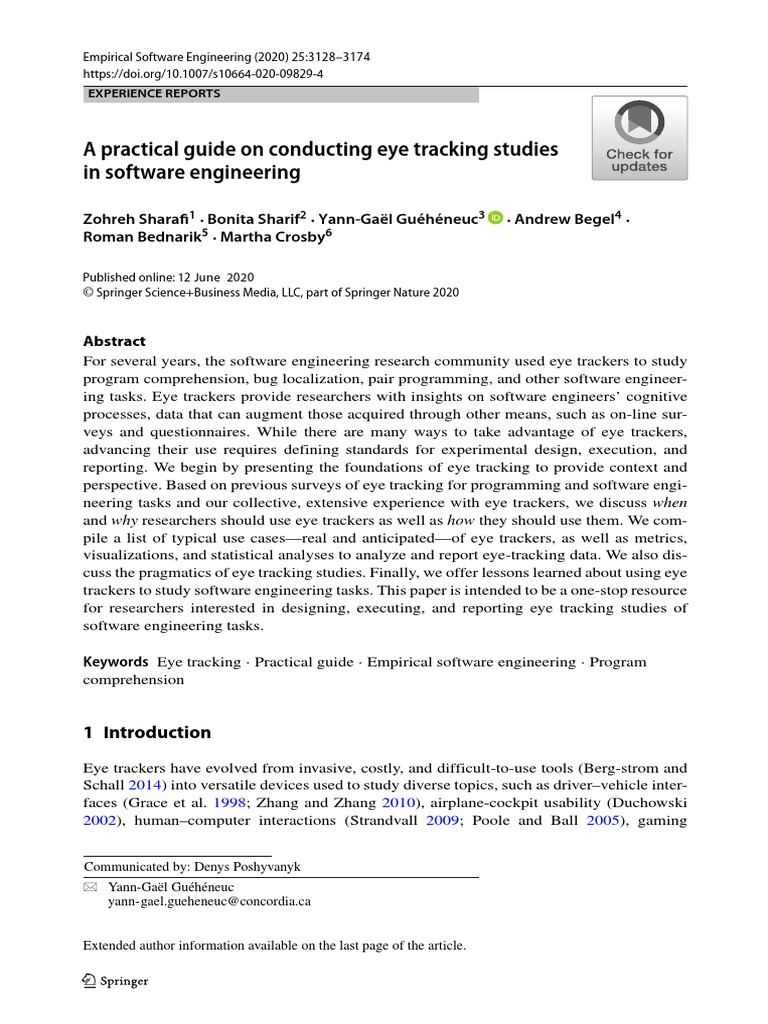 A Practical Guide On Conducting Eye Tracking Studies in Software ...