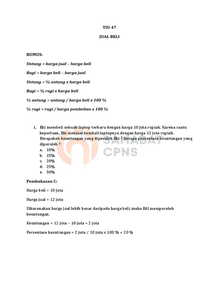 Tiu Contoh Soal | PDF