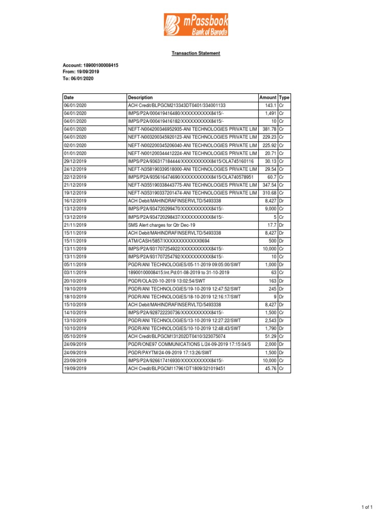 739 Bob Statement | PDF | Debit Card | Financial Services
