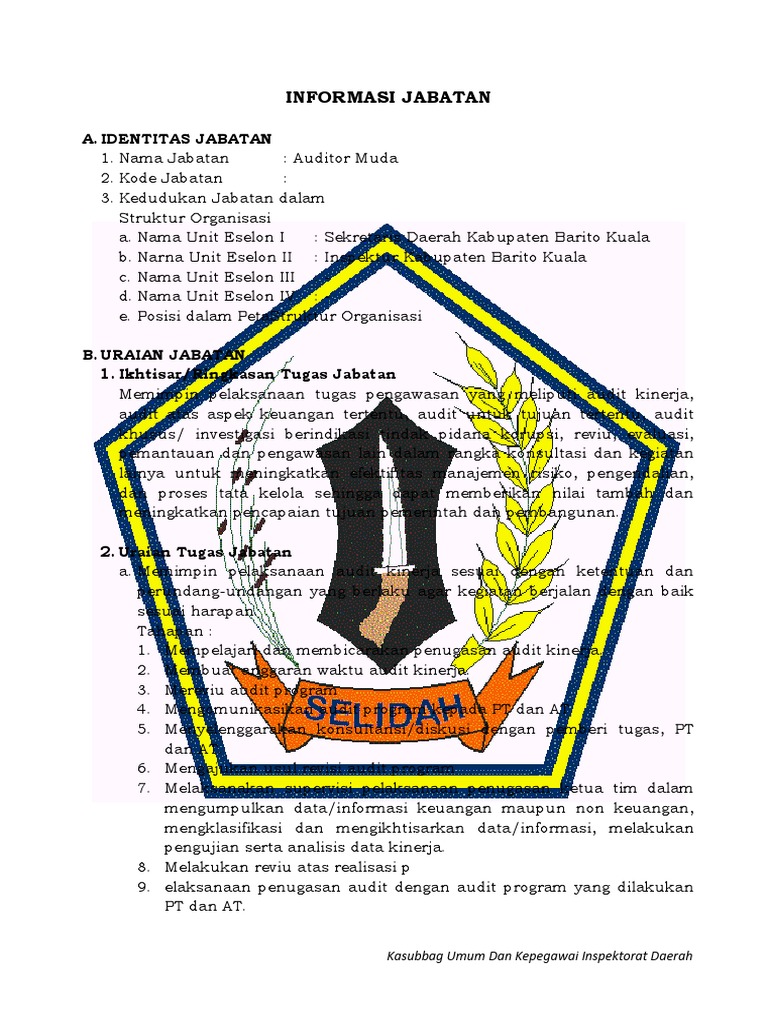 Anjab Auditor Muda | PDF