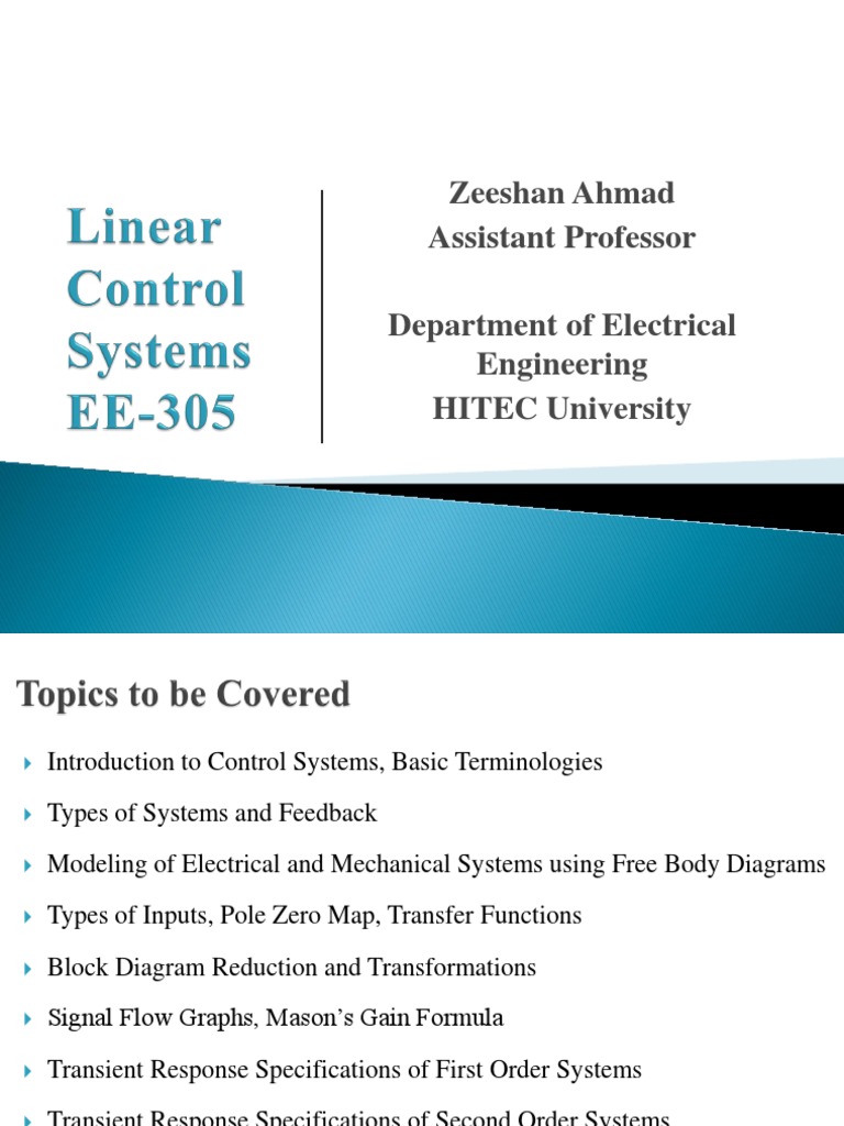 Introducation To Linear Control Systems | PDF | Control Theory | Control System