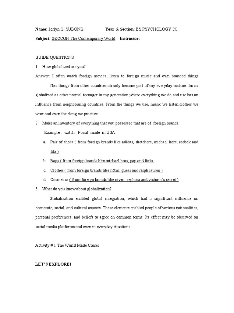 Geccon Module 1 Subong | PDF | Globalization | Hashtag