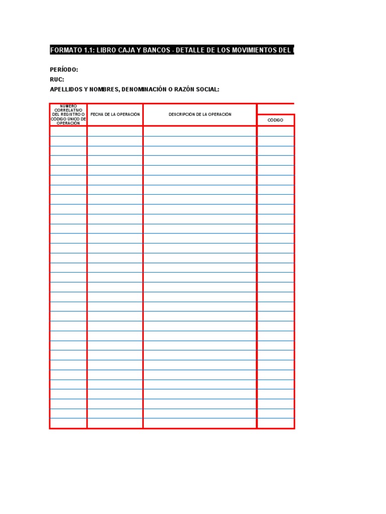Formato Libro Caja y Bancos | PDF | Contabilidad | Bancos