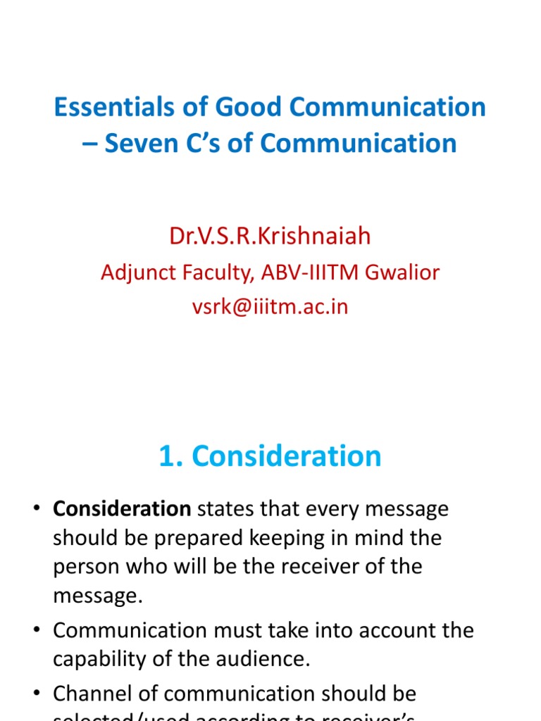 Seven Cs - Good Communication | Download Free PDF | Communication ...