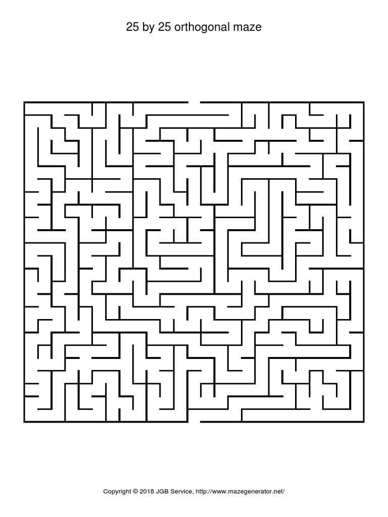 25 by 25 Orthogonal Maze | PDF