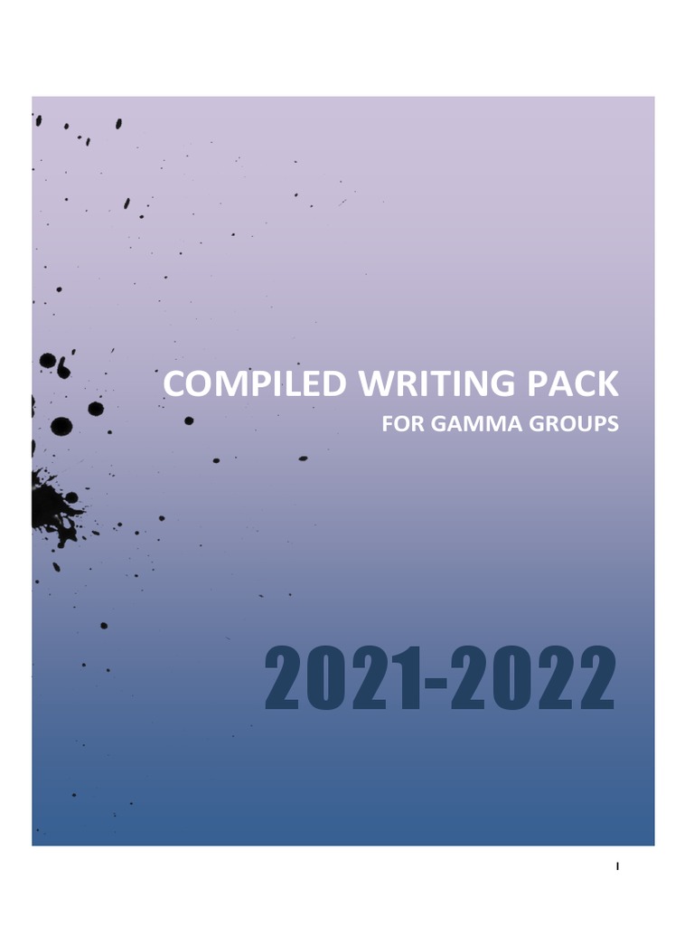 Gamma Writing Pack - 2021-2022 | PDF | Brainstorming | Paragraph